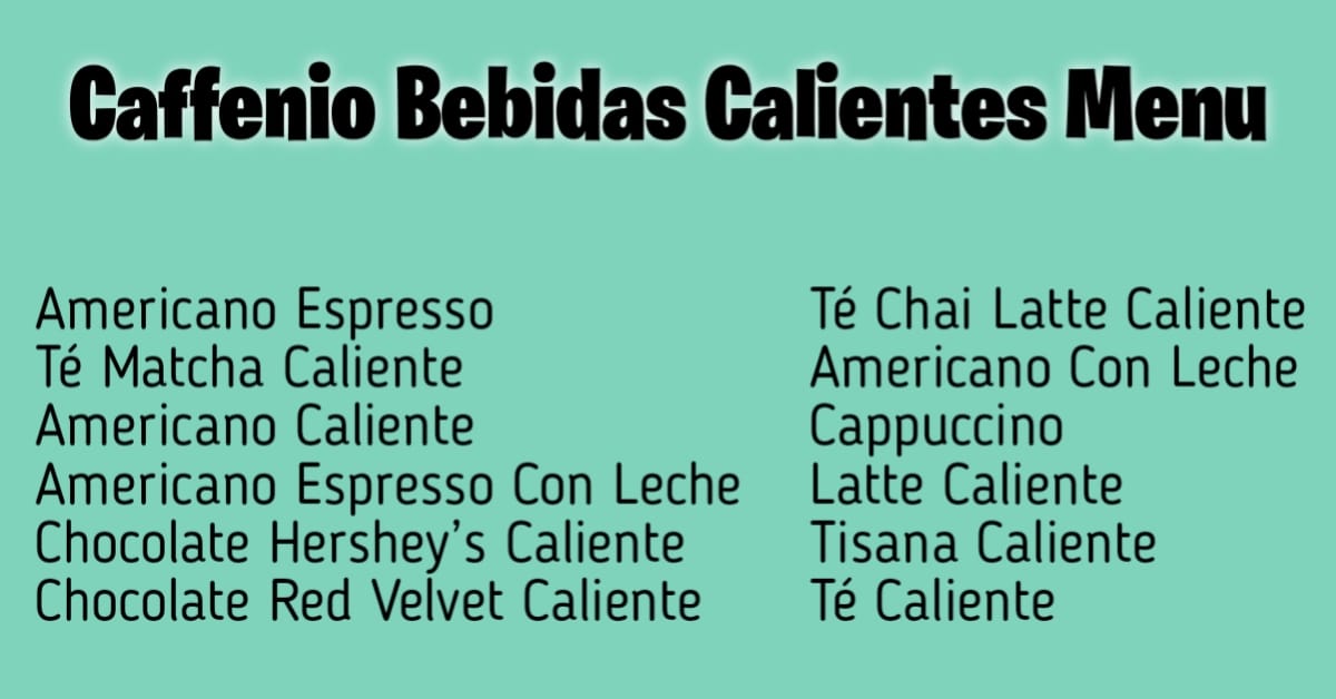 Menú Caffenio Con Precios (Actualizados 2026)